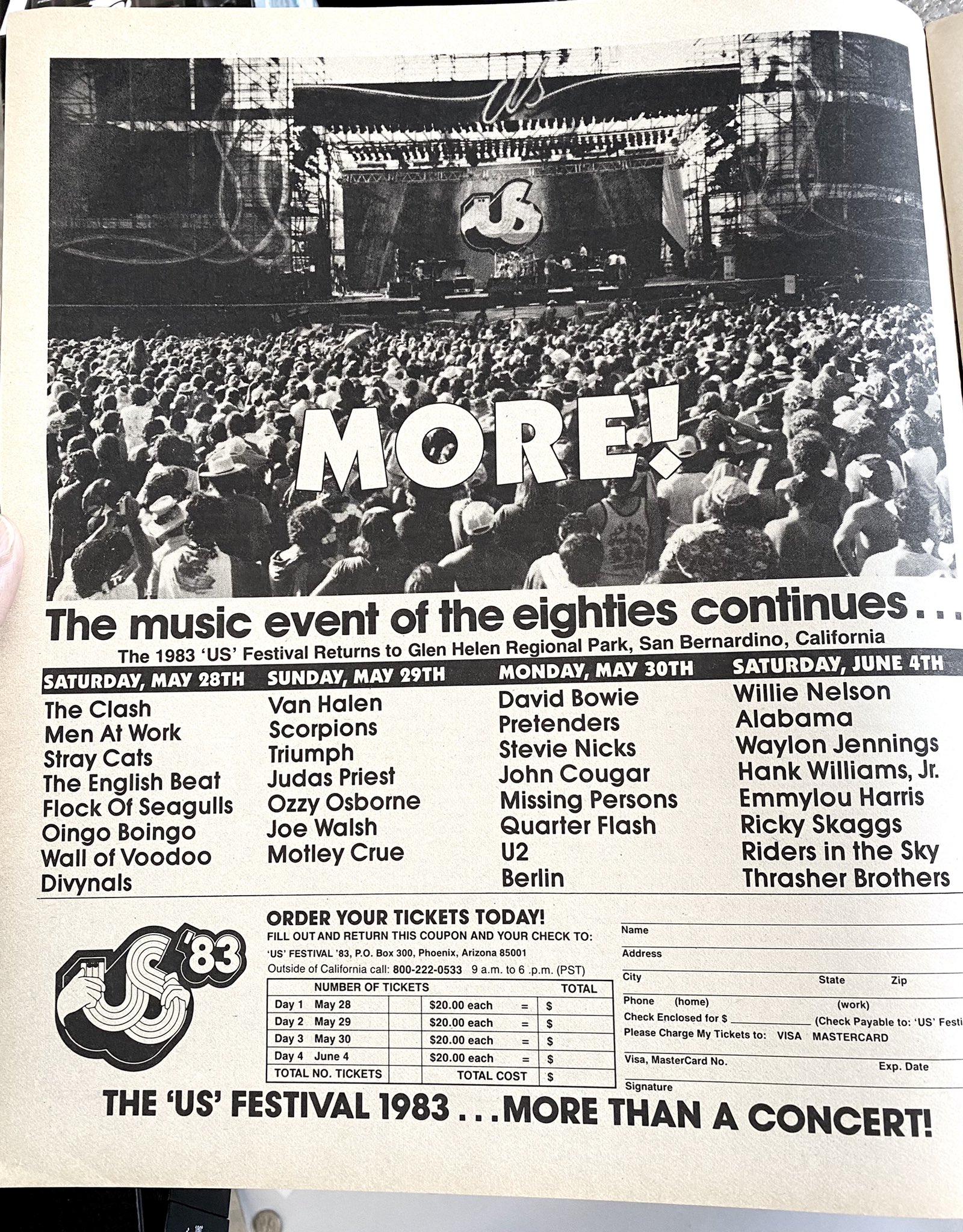Setlist History: Van Halen Headlines US '83 Festival | setlist.fm