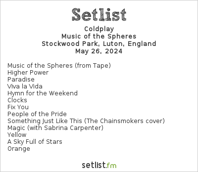 Coldplay Brings Out Sabrina Carpenter at Radio 1's Big Weekend | setlist.fm