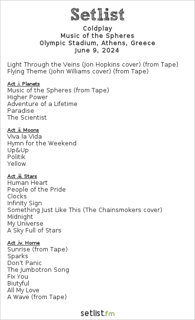 Coldplay Debuts First New Song In Three Years | setlist.fm